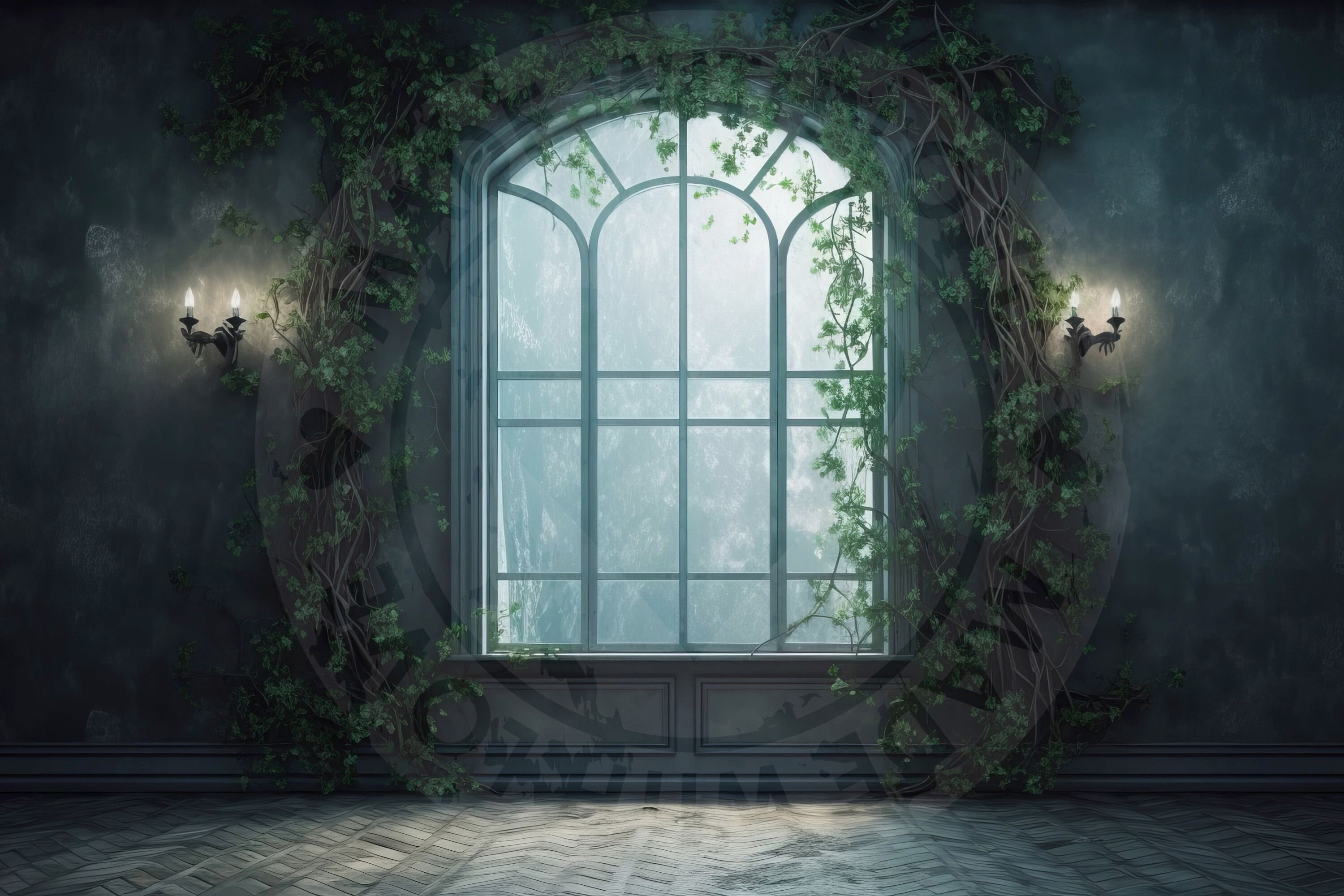 12 Digital Backdrops of Ivy Covered Window Interiors Volume 2 - Etsy