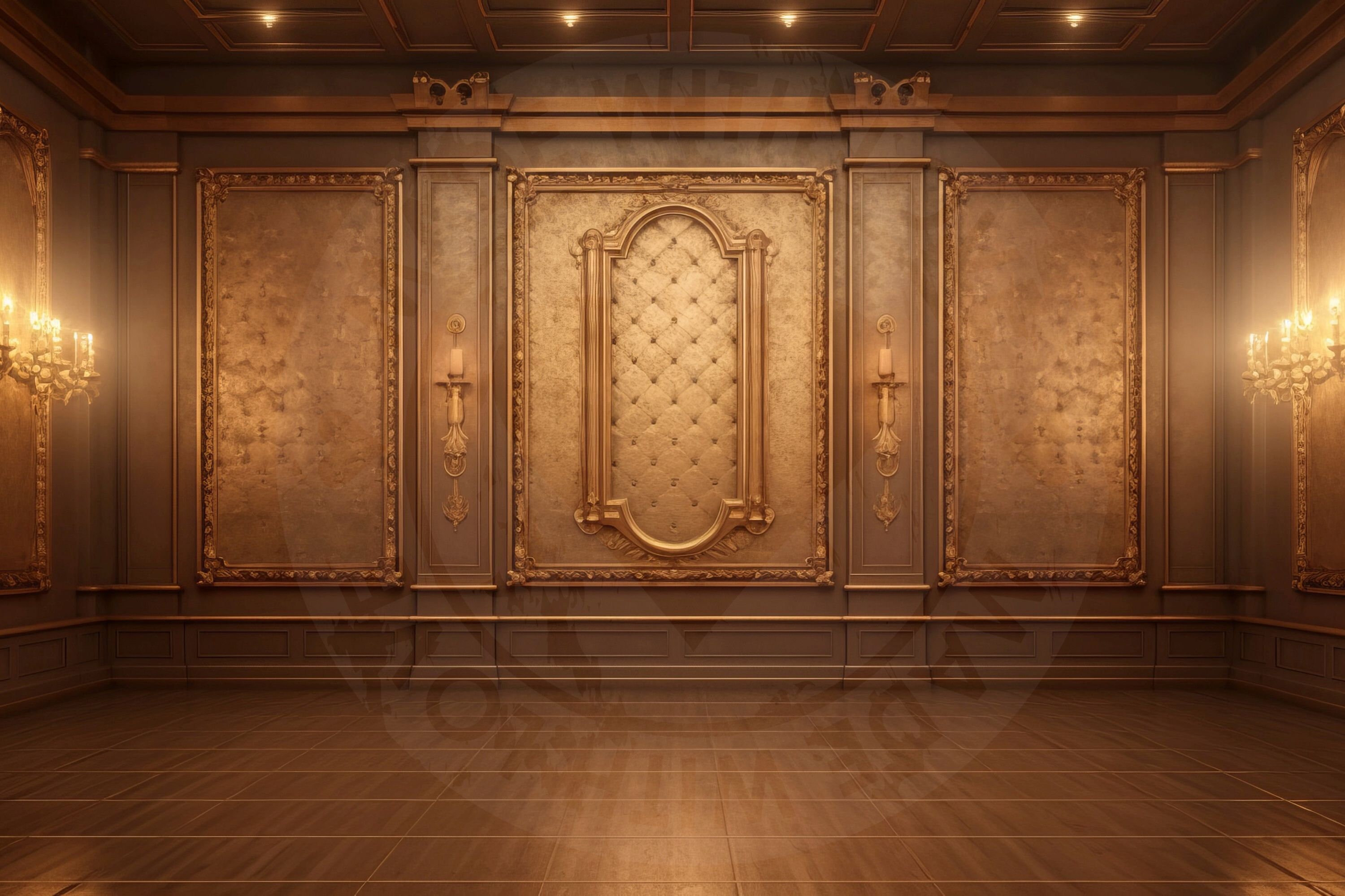 12 Digital Backdrops of Mansion Wall Interiors color Gold for Wedding ...