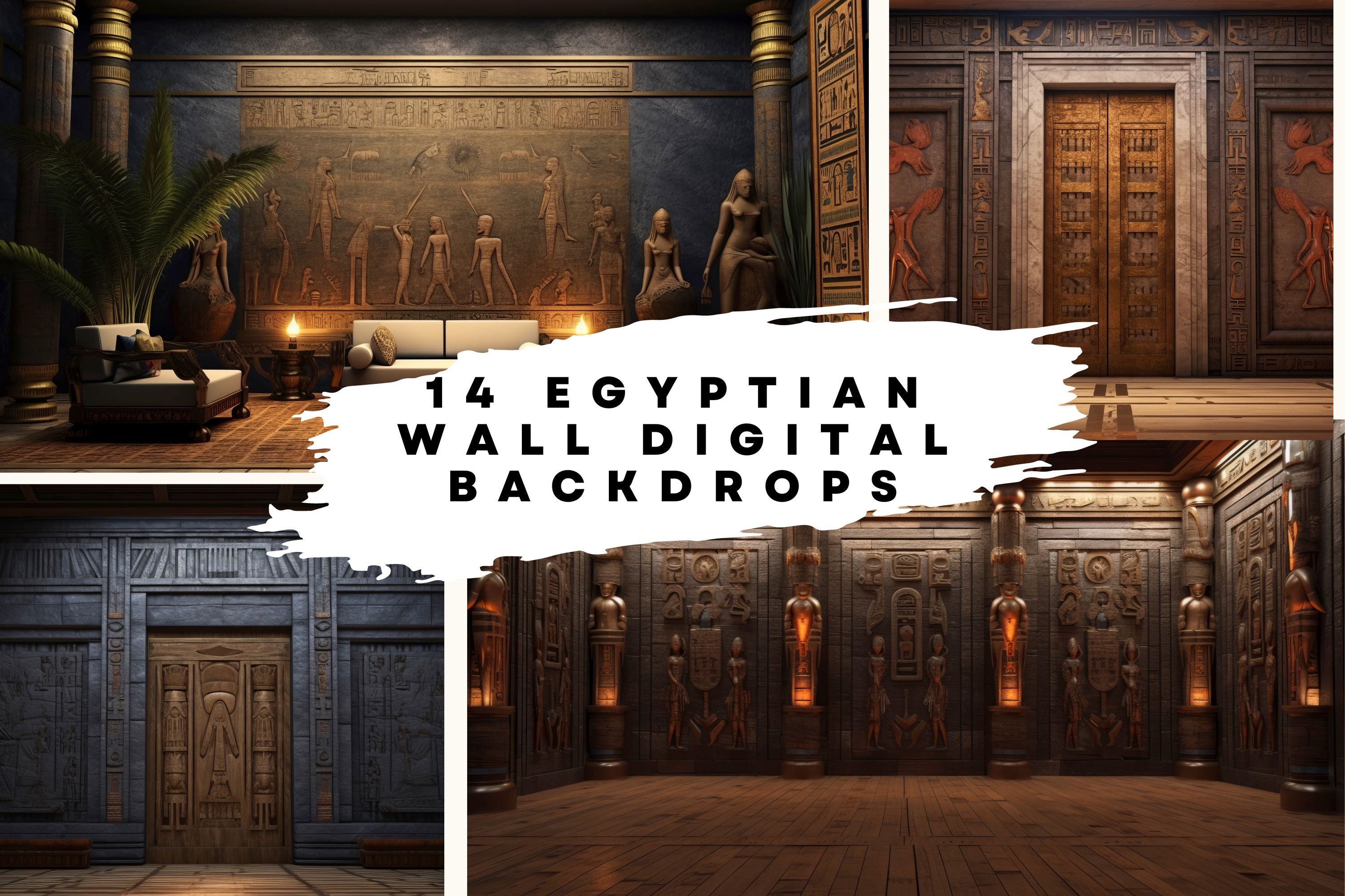 14 Digital Backdrops of Egyptian Wall Interiors for Wedding, Maternity ...