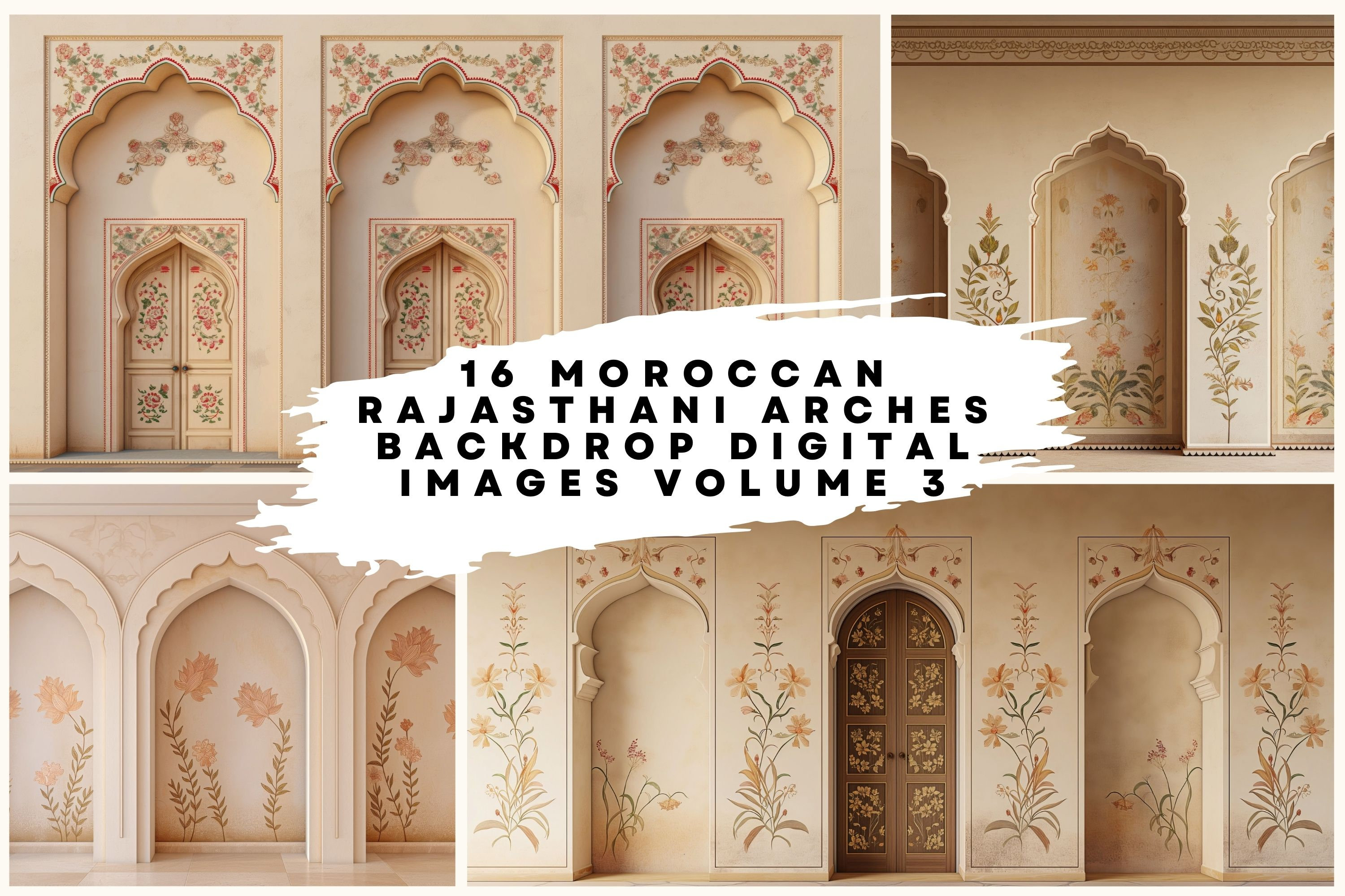 16 Moroccan Rajasthani Arches Backdrop Digital Images Vol3 - 300DPI ...