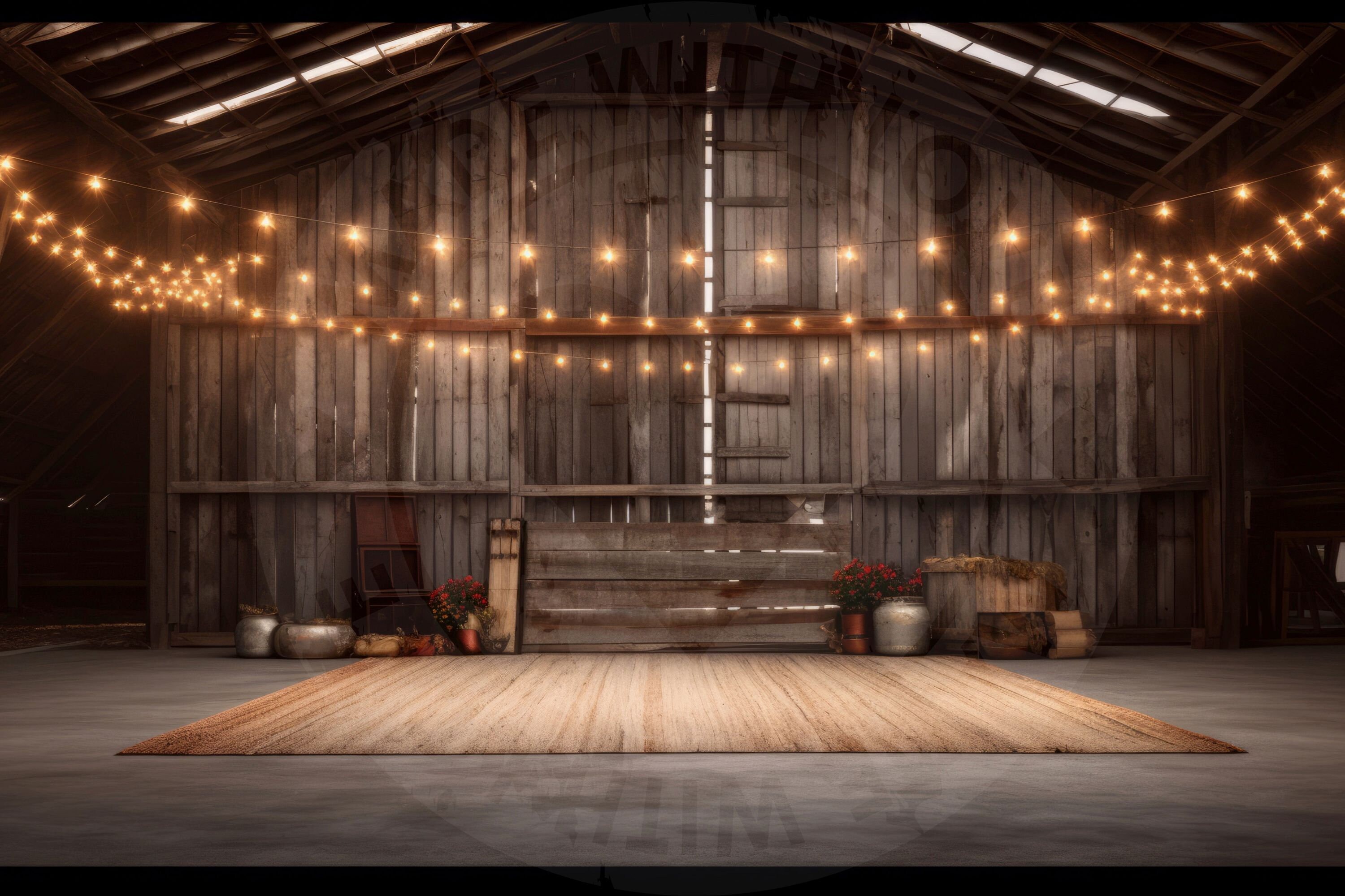 12 Digital Backdrops of Rustic Barn Interiors Volume 2 for Wedding ...
