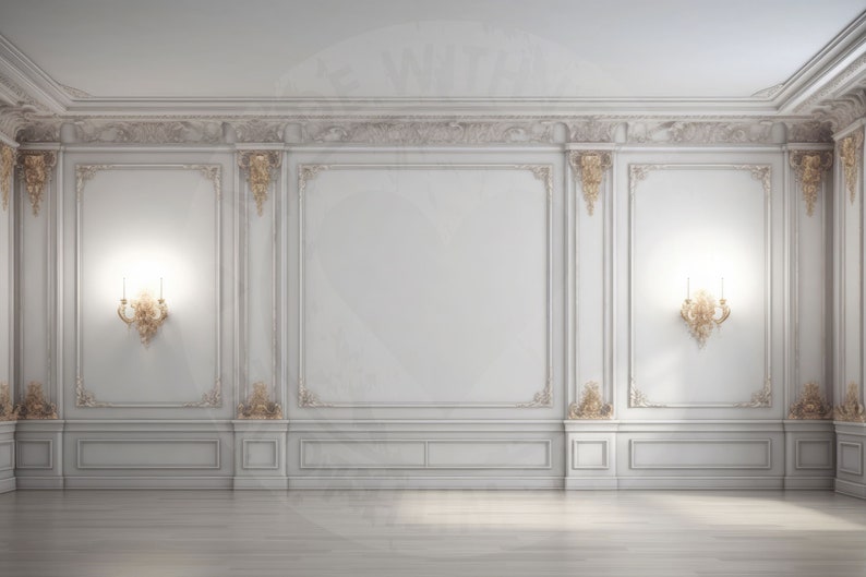 12 Digital Backdrops of Mansion Wall Interiors color White for Wedding ...