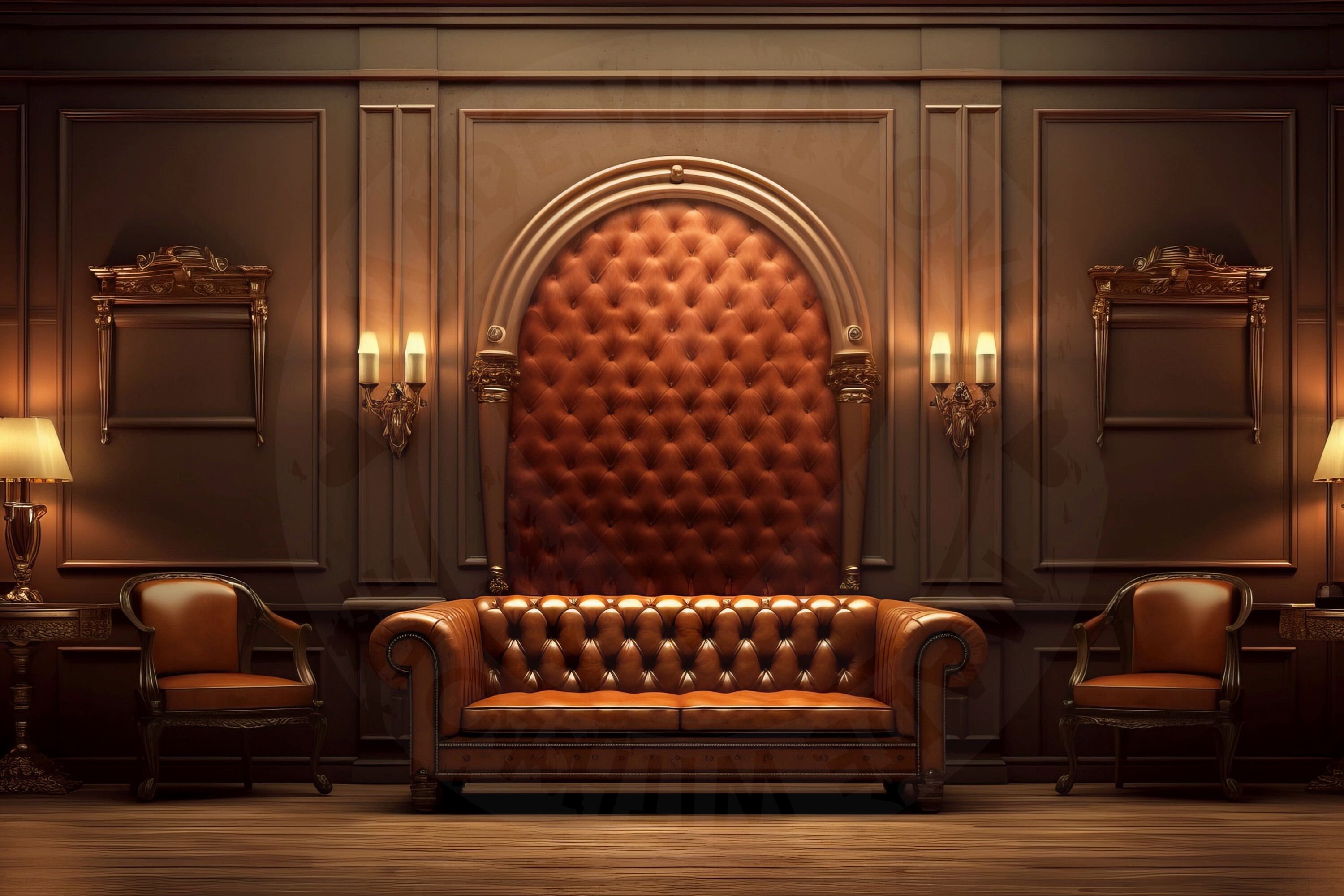 12 Digital Backdrops of Mansion Wall Interiors color Copper and Leather ...