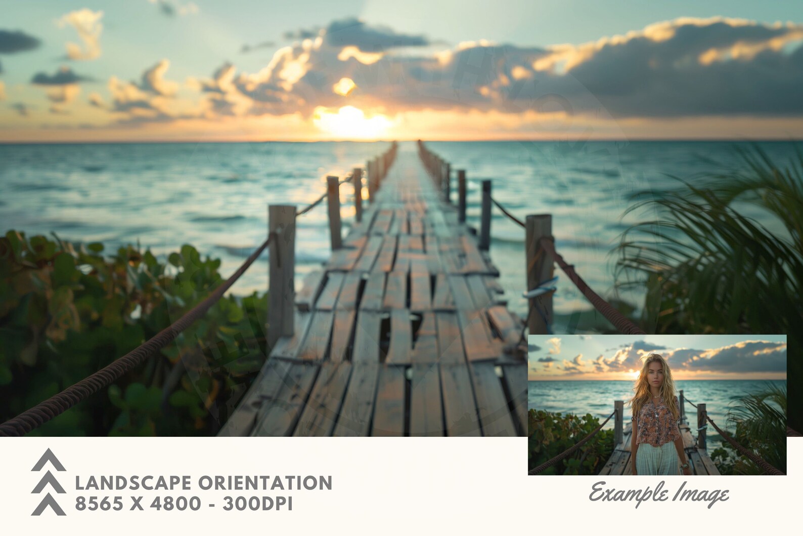16 Beach Boardwalk Digital Backdrops at 300DPI (size: 8565 X 4800) for ...