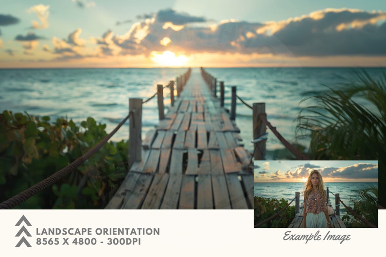 16 Beach Boardwalk Digital Backdrops at 300DPI (size: 8565 X 4800) for ...