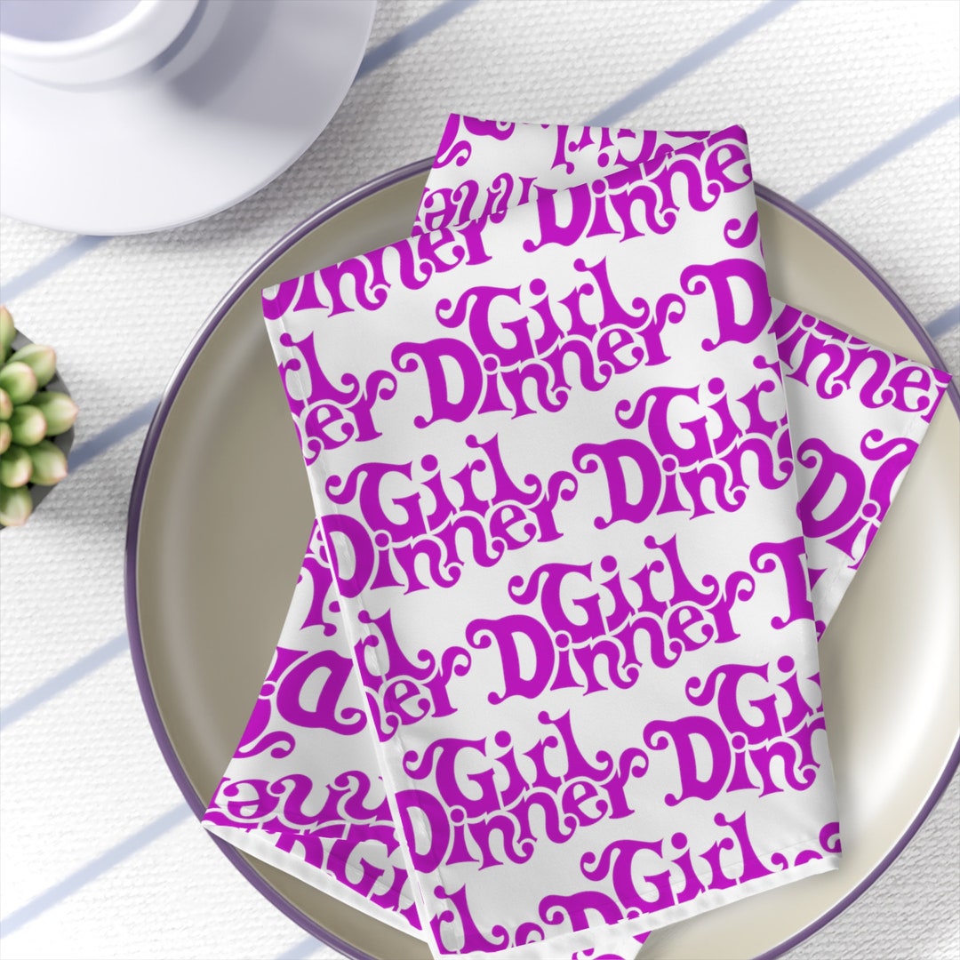 Girl Dinner Fabric Napkins | Hot Pink | Tiktok Sound | Tiktok Trend ...