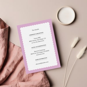 Colorful Scallop Edge Wedding Invitation Suite - DIY Template (digital ...
