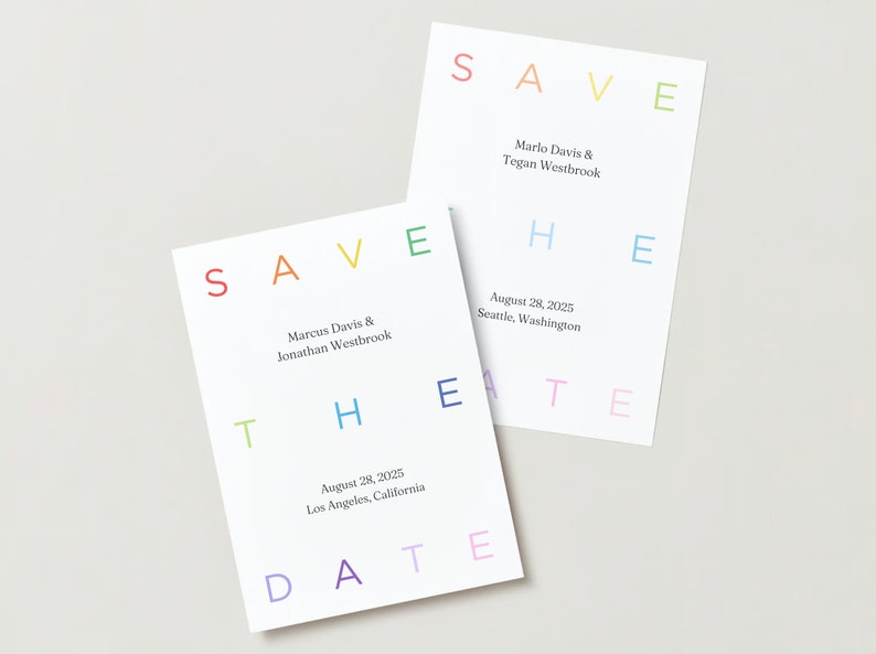 Minimal Lgbtq Wedding Invitation Save The Date Printable Template