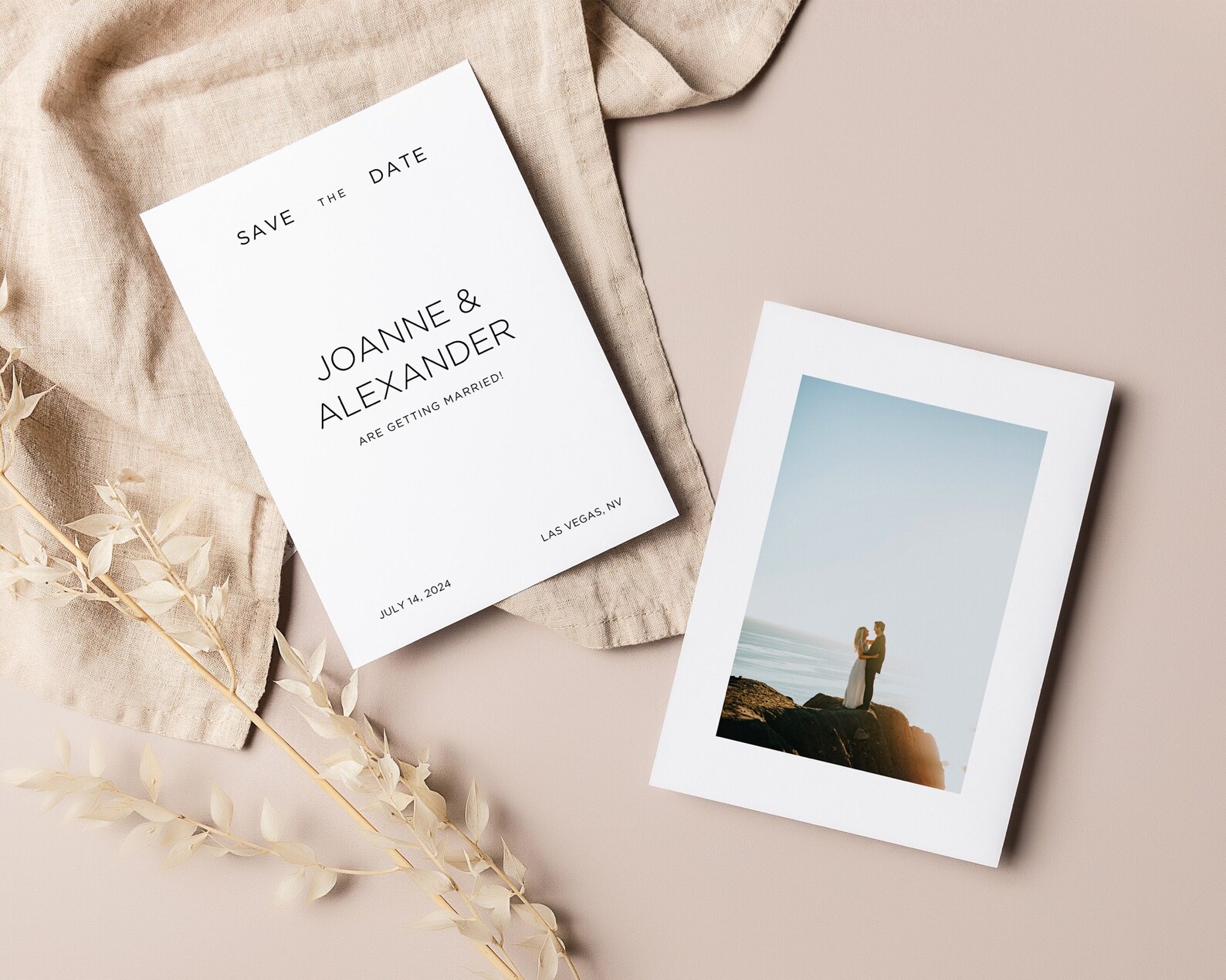 Minimal Save the Date Wedding Invitation, Modern Wedding, Clean Wedding ...