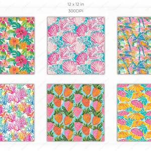 Summer Seamless Patterns Tropical Summer Digital Paper Floral ...