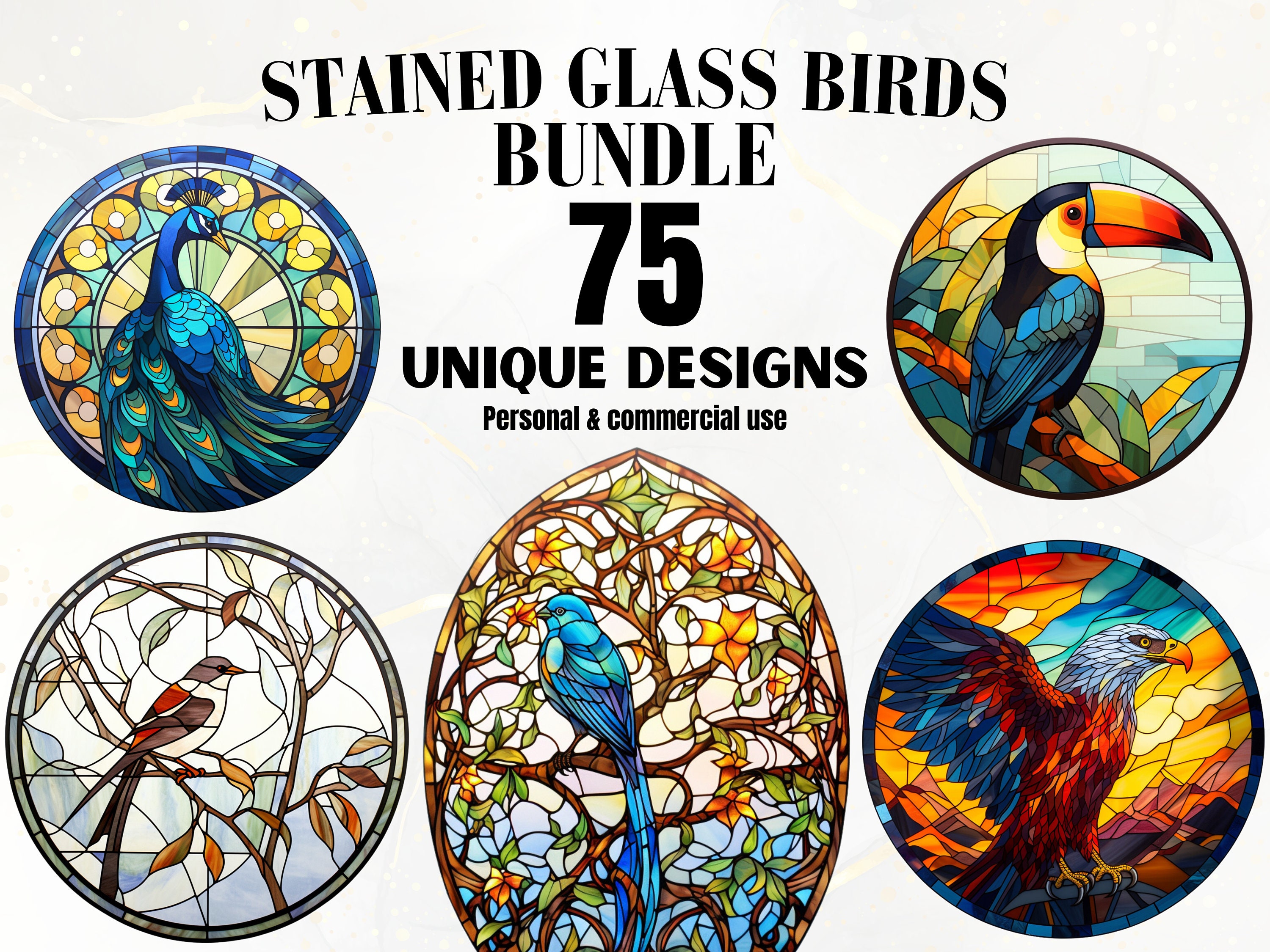 Stained Glass PNG Stained Glass Art Design for Junk Journal Paper Glass ...