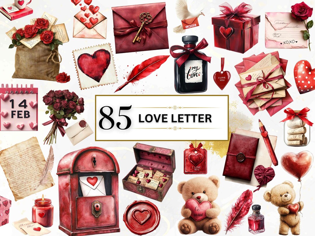 Love Letter Clipart Valentine's Day PNG Happy Valentines Day Clipart ...