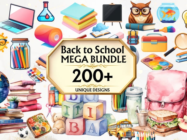 Hand Drawn School Clip Art Education Back to School Kids Clipart ...