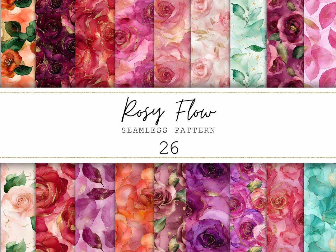Alcohol Ink Rose Seamless Pattern Floral Ink Patterns Ink Rose Digital ...