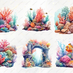 Coral Reef Clipart - 70 Sea Coral PNG, Under the Sea PNG, Tropical Reef ...