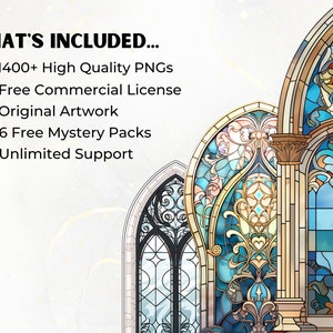 Stained Glass PNG Bundle - 1400+ Unique Stained Glass Clipart Bundle ...