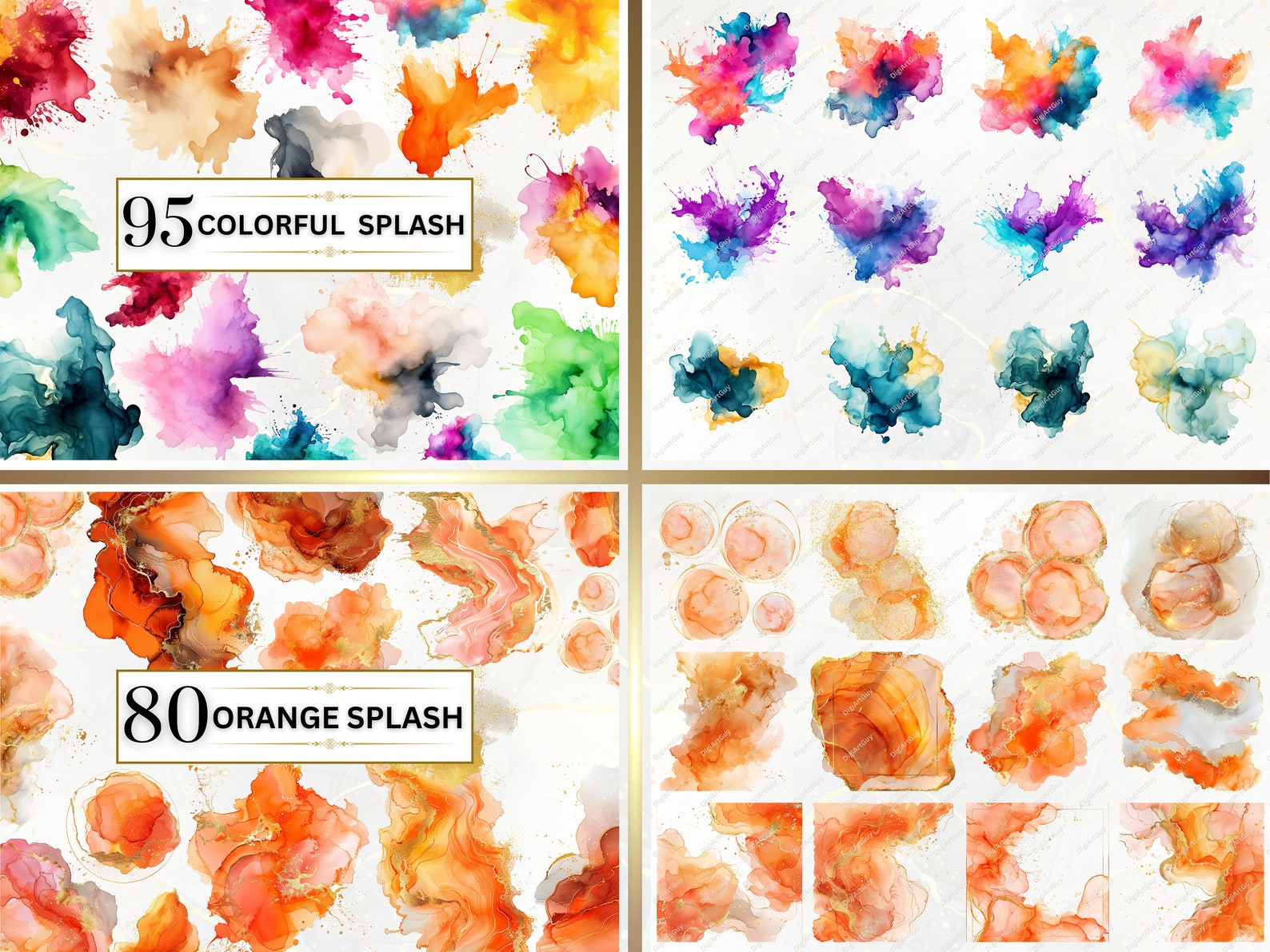 Splash Clipart Watercolor Splashes PNG Watercolor Alcohol Ink Clipart ...
