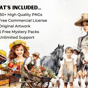 Farm PNG Mega Bundle - 650 Farm Pngs, Farm Clipart, Watercolor Farm ...