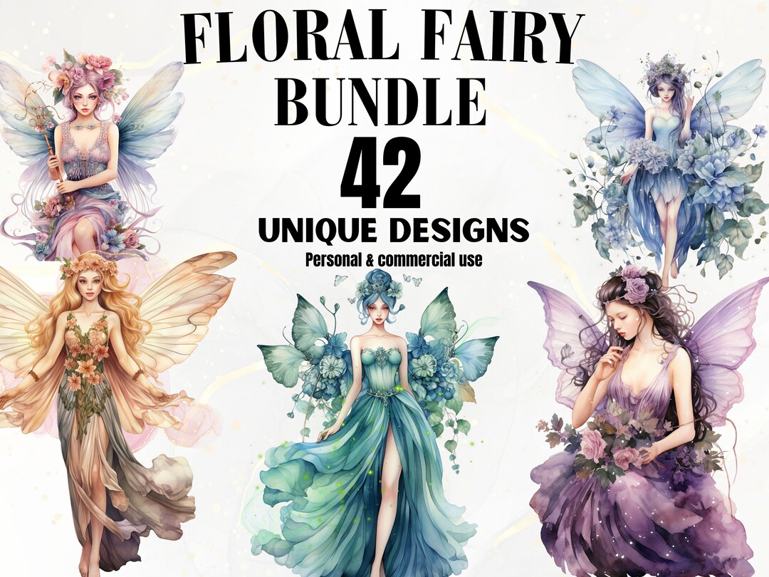 Floral Fairy Watercolor Clipart - 42 Watercolor Fairy Images, Fairytale ...