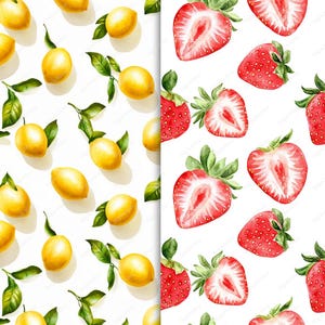 Fruit Seamless Patterns Summer Fruit Digital Paper Junk Journal Paper ...