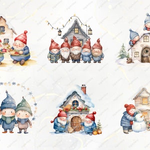 Festive Gnomes Clipart - 84 Watercolor Gnomes Clipart Pngs, Gnomes PNG ...