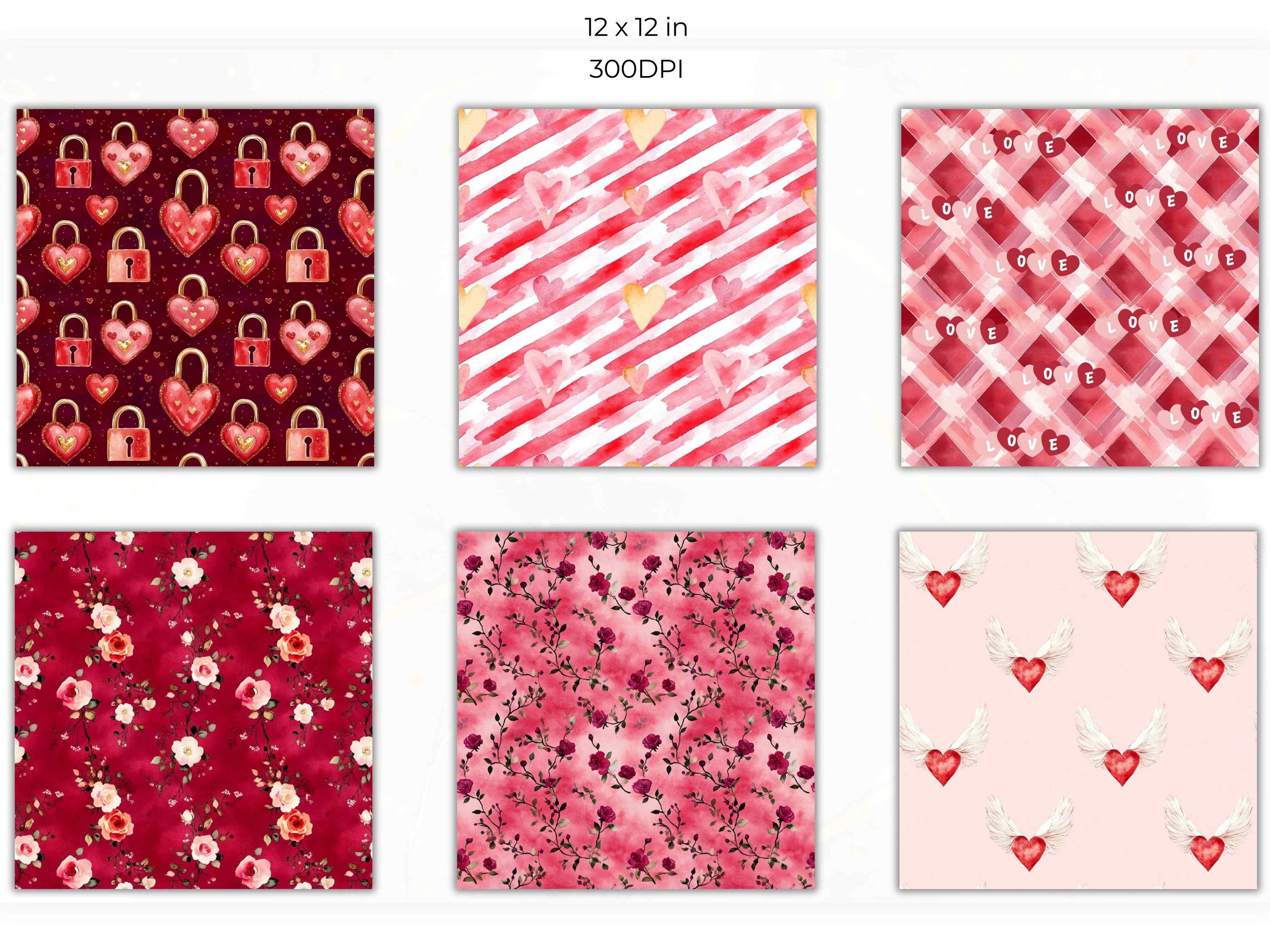 Valentines Day Seamless Pattern Valentine's Day Digital Paper Roses ...