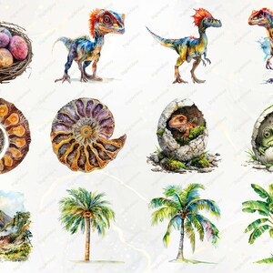 Watercolor Dinosaur Clipart Colourful Dinosaur PNG Dino Clip Art ...