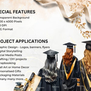 Graduation PNG Bundle Graduation Watercolor Clipart Graduation Girl ...