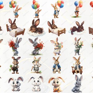 Rabbit Clipart Bunny Clipart Cute Rabbit PNG Animal Clipart Cute Bunny ...