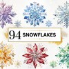 Watercolor Snowflake Clipart Set – 10 Pastel Winter Pngs, Hand-painted ...