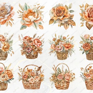 Boho Flower Clipart Watercolor Flower PNG Boho Floral Clipart Spring ...