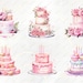 Watercolor Pink Birthday Clipart Bundle - 139 Birthday Pngs, Birthday ...