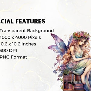 Book Fairy Watercolor Clipart - 33 Watercolor Fairy Images, Fairytale ...