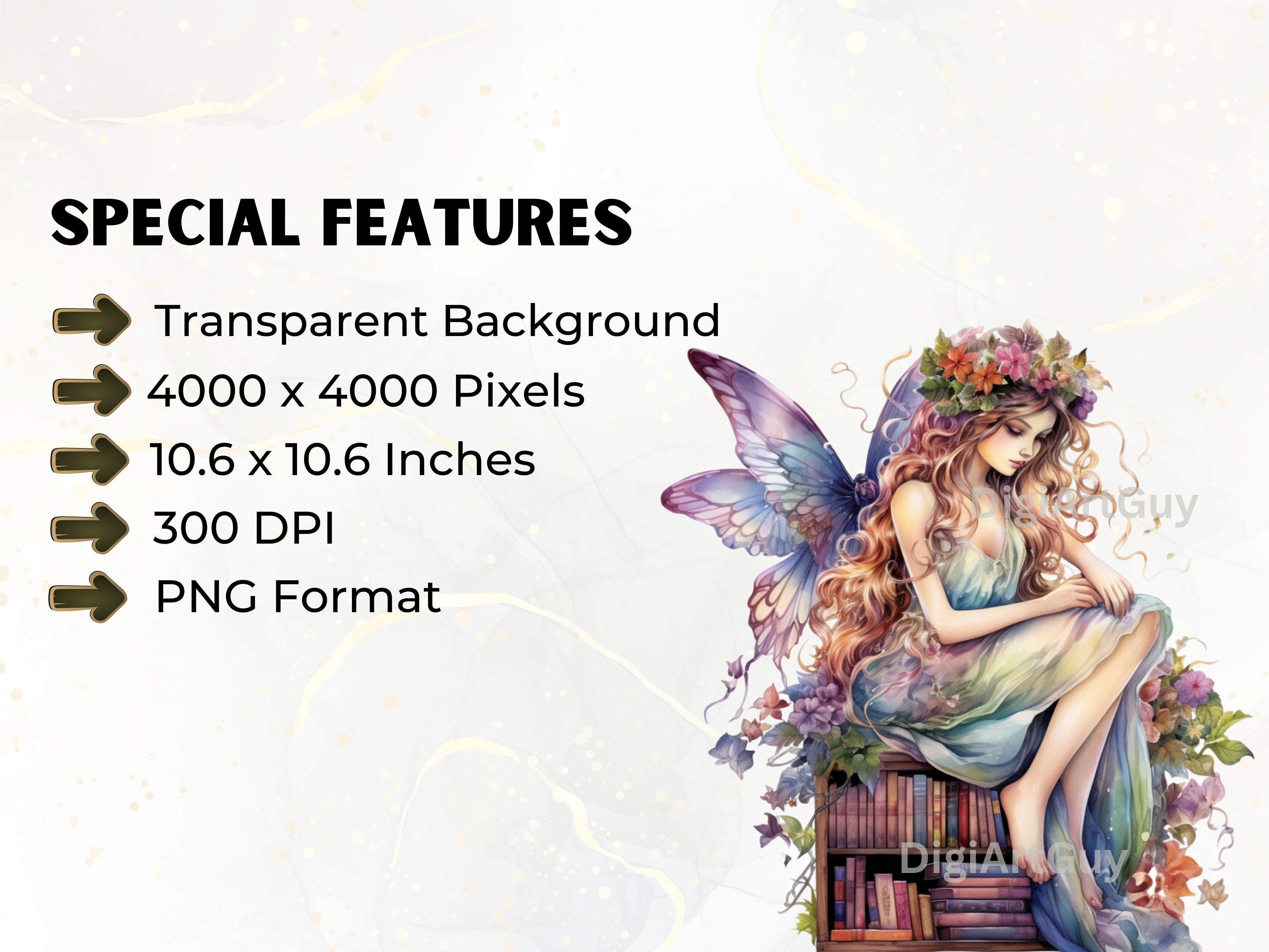 Book Fairy Watercolor Clipart - 33 Watercolor Fairy Images, Fairytale ...