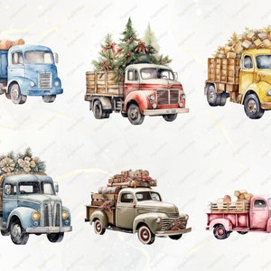 Watercolor Truck Clipart - 79 Watercolor Winter Clipart Pngs, Red Truck ...