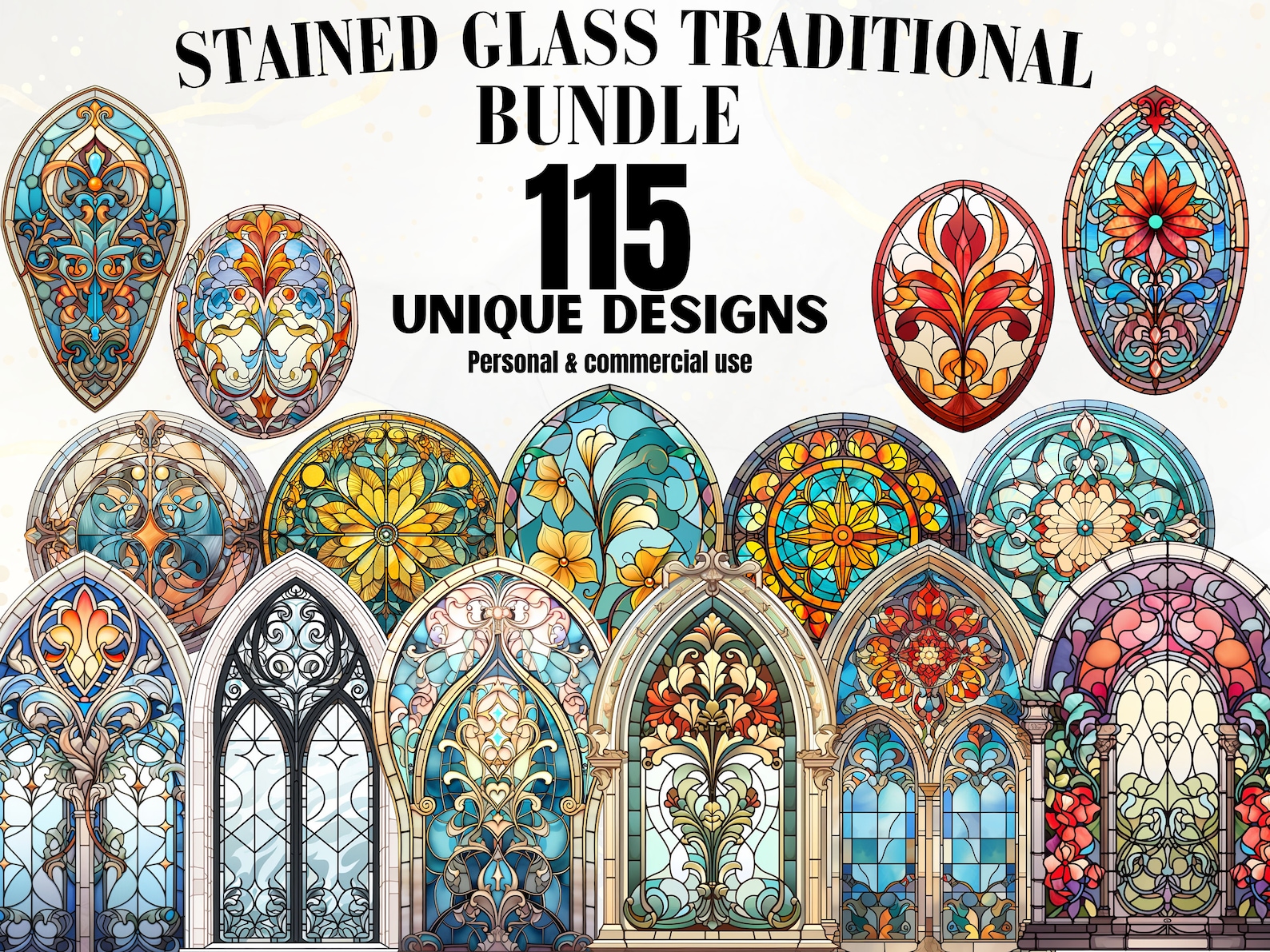 Stained Glass Art PNG Stained Glass Design for Junk Journal Stained ...