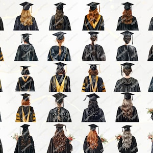 Graduation PNG Bundle Graduation Watercolor Clipart Graduation Girl ...