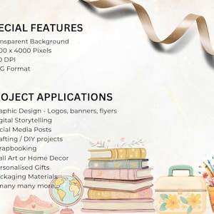 School PNG Back to School Printable Pastel School Supplies Clipart Cute ...