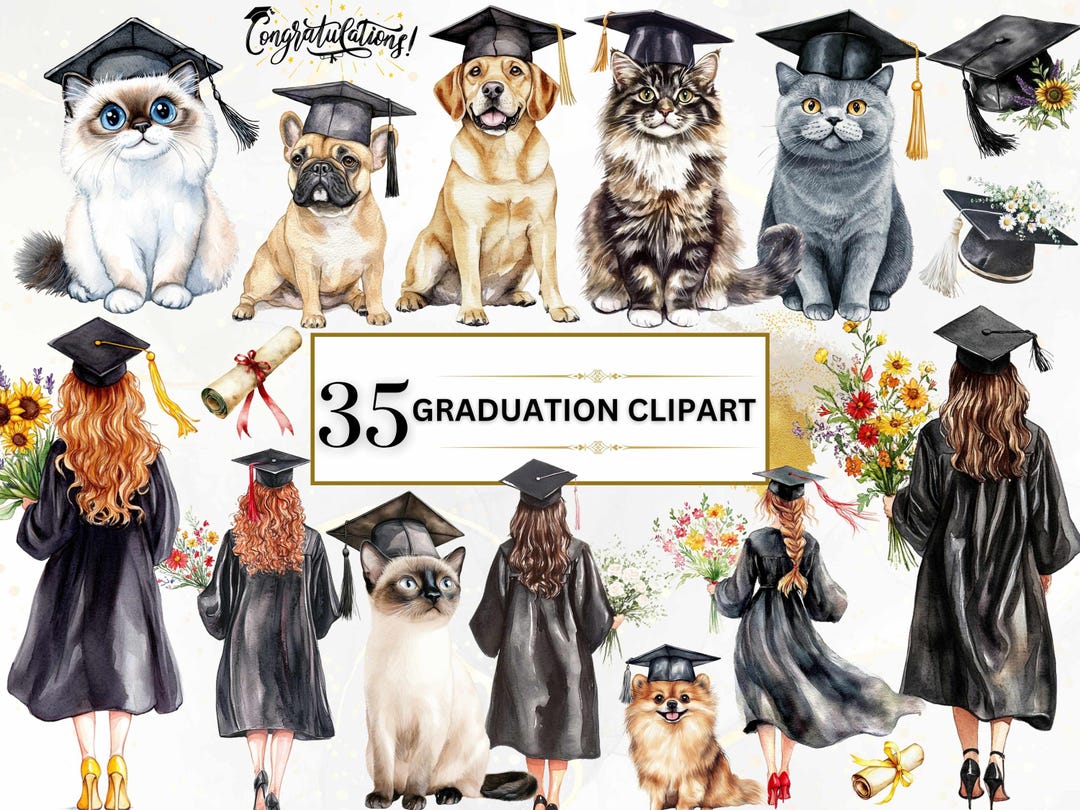 Watercolor Graduation PNG Graduation Clipart 2025 Graduation Girl ...