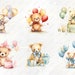 Cute Teddy Bear PNG Bundle 77 Teddy Bear Clipart Watercolor - Etsy