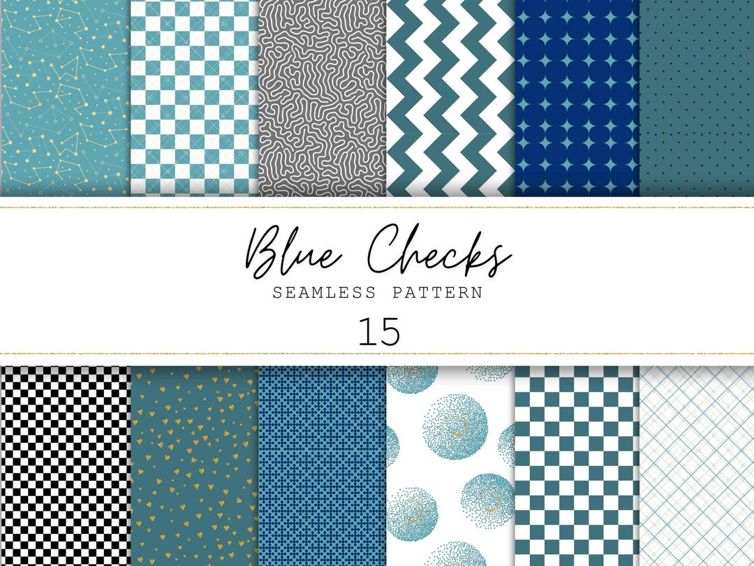 Check Digital Prints Blue Check Seamless Patterns Blue Checker Pattern ...