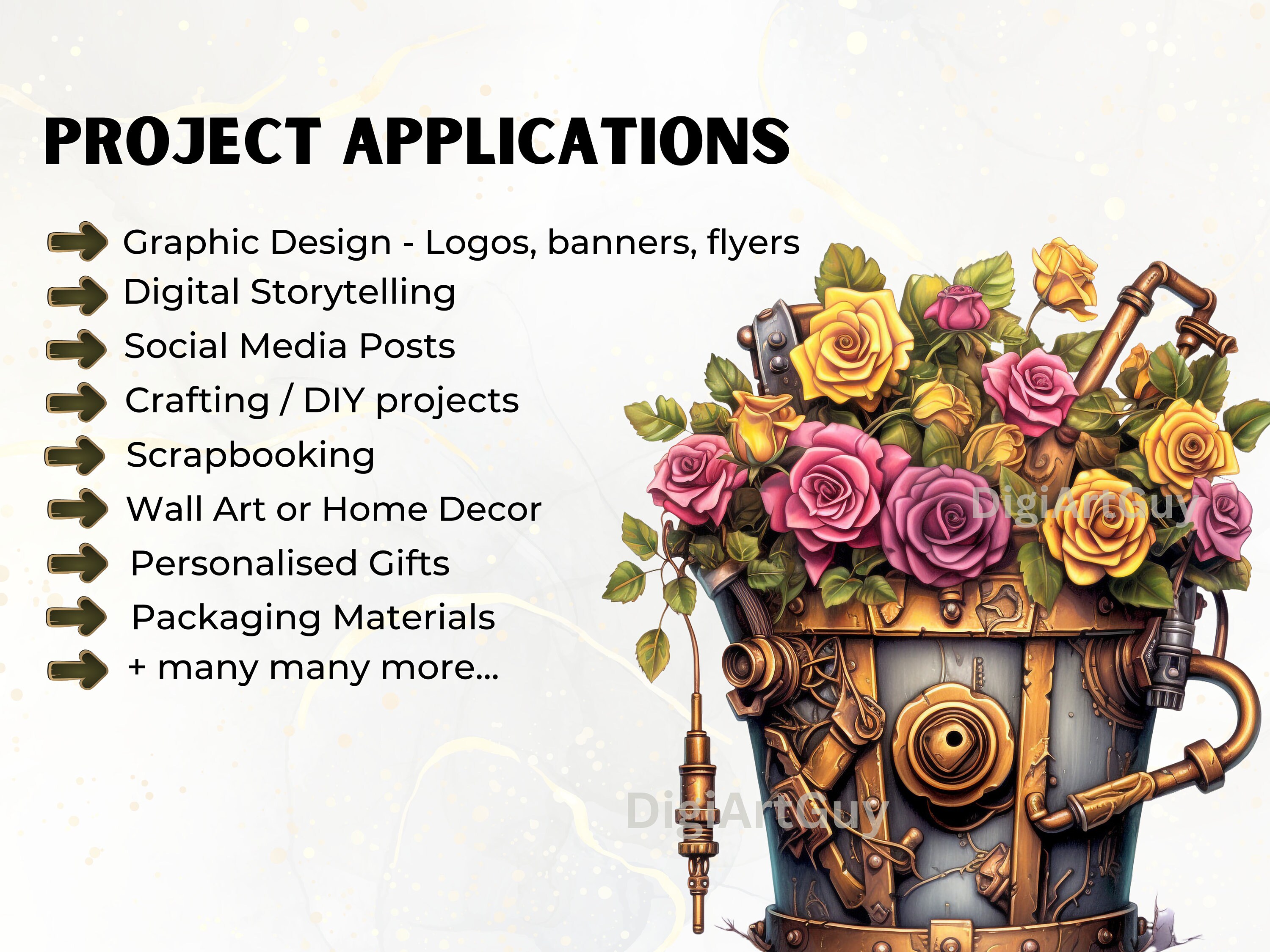 52 Steampunk Forest Clipart Bundle - Watercolor Steampunk Pngs ...
