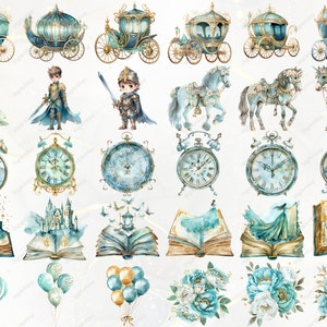 Watercolor Princess Clipart Cute Princess PNG Fairy Tale Clipart Castle ...