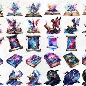 Books Clipart Watercolor Books PNG Magical Books Clipart Fantasy Books ...