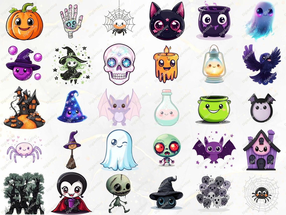 Spooky Kawaii Clipart Cute Spooky Clipart Creepy Kawaii PNG Pumpkin PNG ...