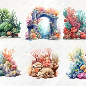 Coral Reef Clipart - 70 Sea Coral PNG, Under the Sea PNG, Tropical Reef ...