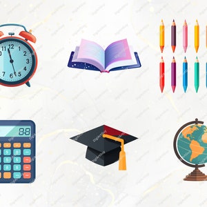 Back to School Clipart Bundle - 135 Animated Back to School PNG Clipart ...