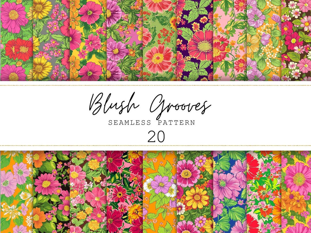 Spring Flowers Seamless Patterns Bright Flower Digital Paper Floral ...