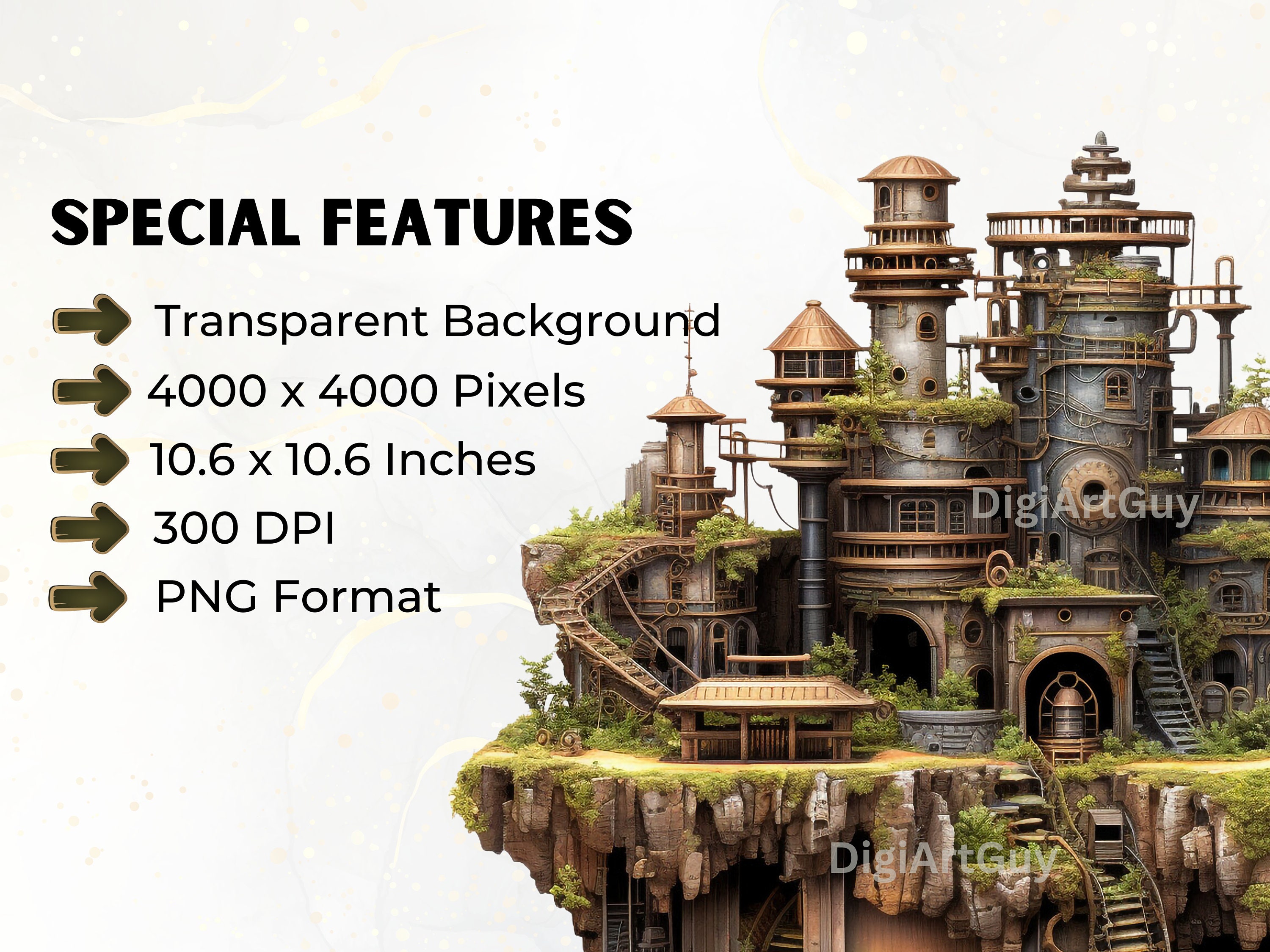 52 Steampunk Forest Clipart Bundle - Watercolor Steampunk Pngs ...