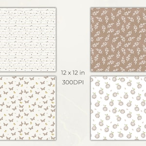 Boho Seamless Digital Paper Neutral Boho Digital Paper Seamless Pattern ...